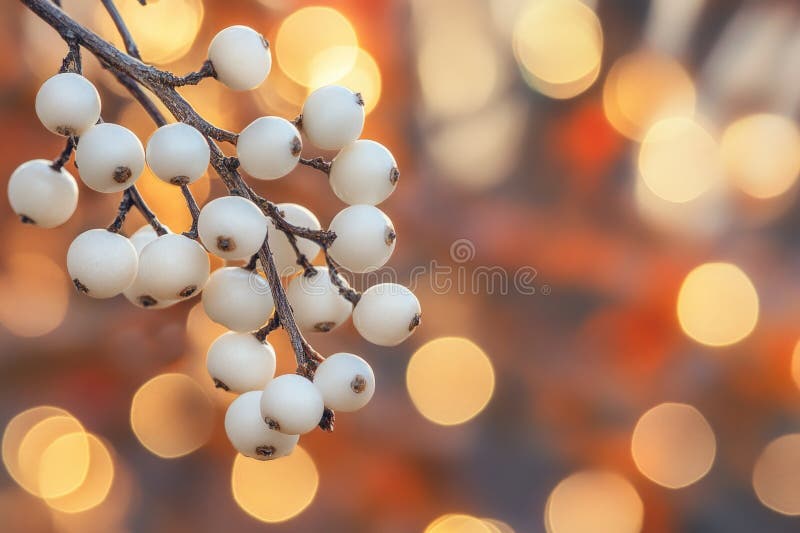 White berries on a bush stock image. Image of thorn, autumn - 60038883