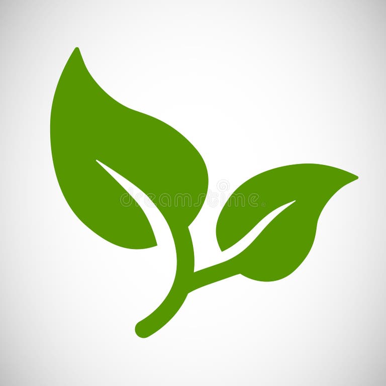 Branch with Two Leaves Icon Stock Vector - Illustration of growing ...