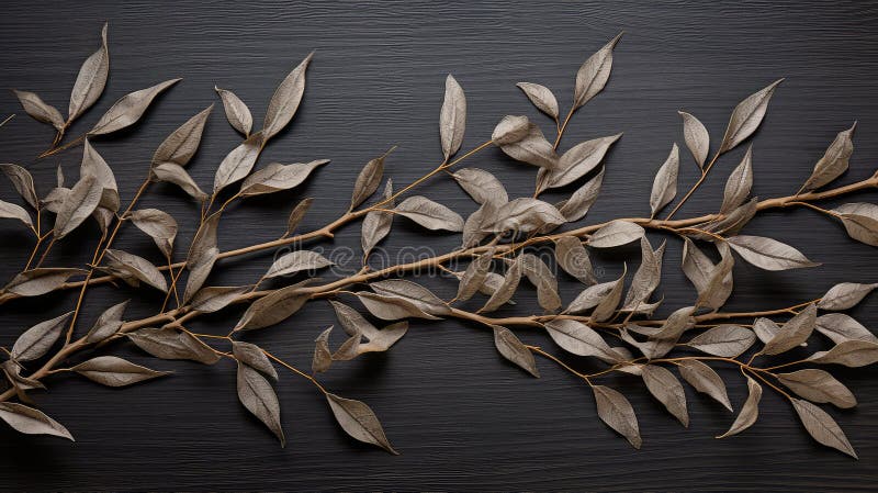 Branch willow leaves stock illustration. Illustration of nature - 372362705