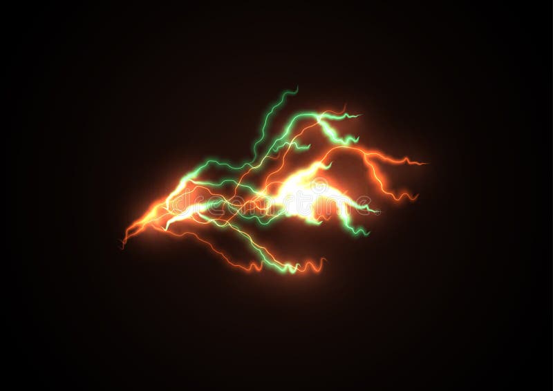 Bright Branched Lightning Spark Stock Illustration - Illustration of ...