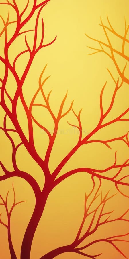 Branched Shapes in Yellow and Red Stock Photo - Image of concept ...