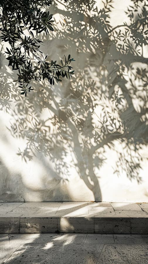 Branches Casting Shadows on a White Wall Stock Photo - Image of ...