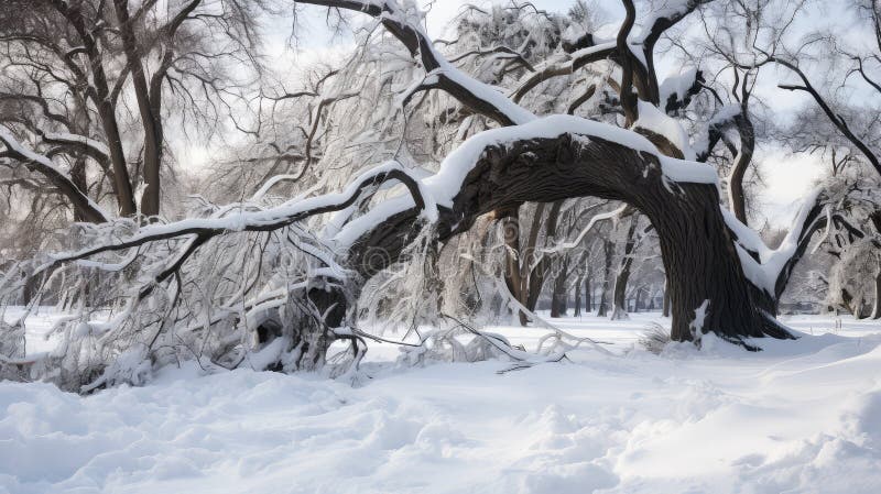 Branches damaged tree stock illustration. Illustration of hanging ...
