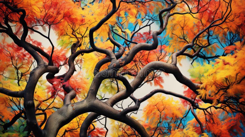 Branches drawn tree stock image. Image of foliage, masterpiece - 328657137