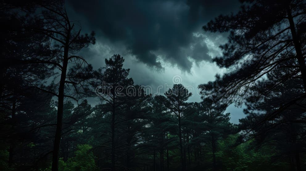 Branches Forest Tree Silhouette Stock Illustration - Illustration of ...