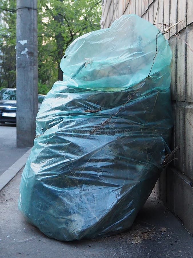 Branches and Leaves in a Garbage Cleaning Bag the Grounds of the City ...