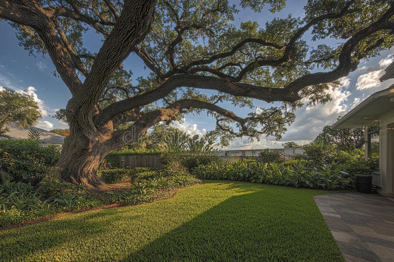 The Branches of an Old Tree Growing Together with New Growth in a ...