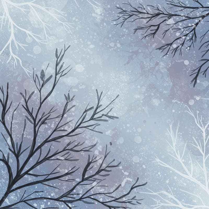 Branches with Sparse Leaves Extend from the Corners Against a Textured ...