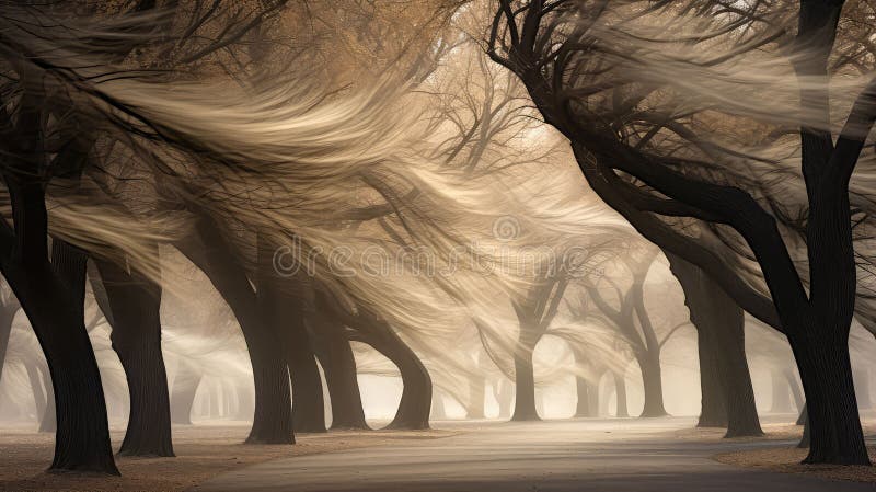 Branches tree blowing stock illustration. Illustration of greenery ...