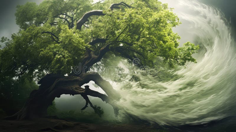 Branches tree blowing stock illustration. Illustration of nature ...