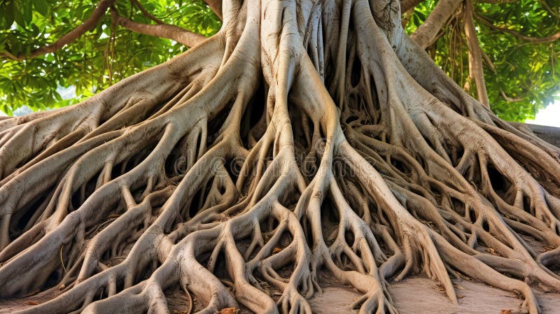 Branches tree with root stock illustration. Illustration of close ...