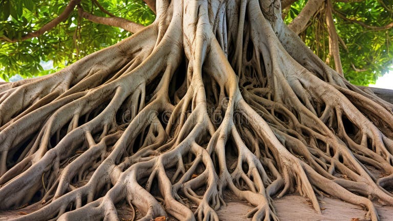 Branches tree with root stock illustration. Illustration of close ...