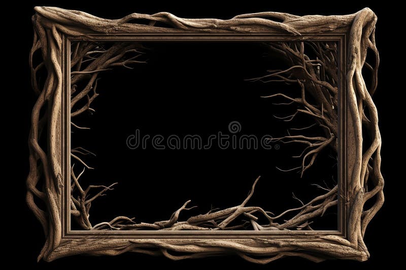 Branches of Tree Roots Frame an Empty Frame Stock Illustration ...