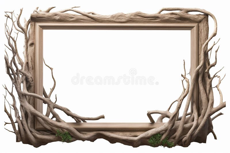 Branches of Tree Roots Frame an Empty Frame Stock Illustration ...