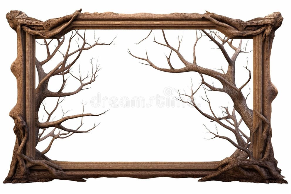 Branches of Tree Roots Frame an Empty Frame Stock Illustration ...
