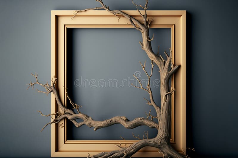 Branches of Tree Roots Frame an Empty Frame. AI Generated Stock ...