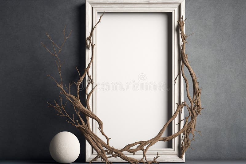 Branches of Tree Roots Frame an Empty Frame. AI Generated Stock ...