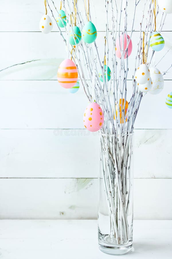 The Branches of the Trees Decorated with Multi-colored Easter Eggs ...