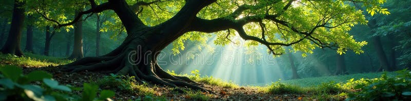 Branches of a Twisted Tree Stretch Out Over the Forest Floor ...