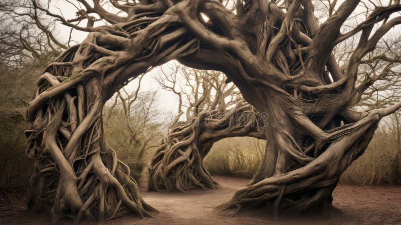 Branches twisted trees stock photo. Image of intriguing - 369801564