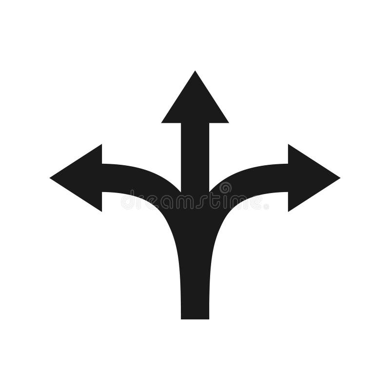 Branching Arrow Flat Vector Icon Isolated on White. Stock Vector ...