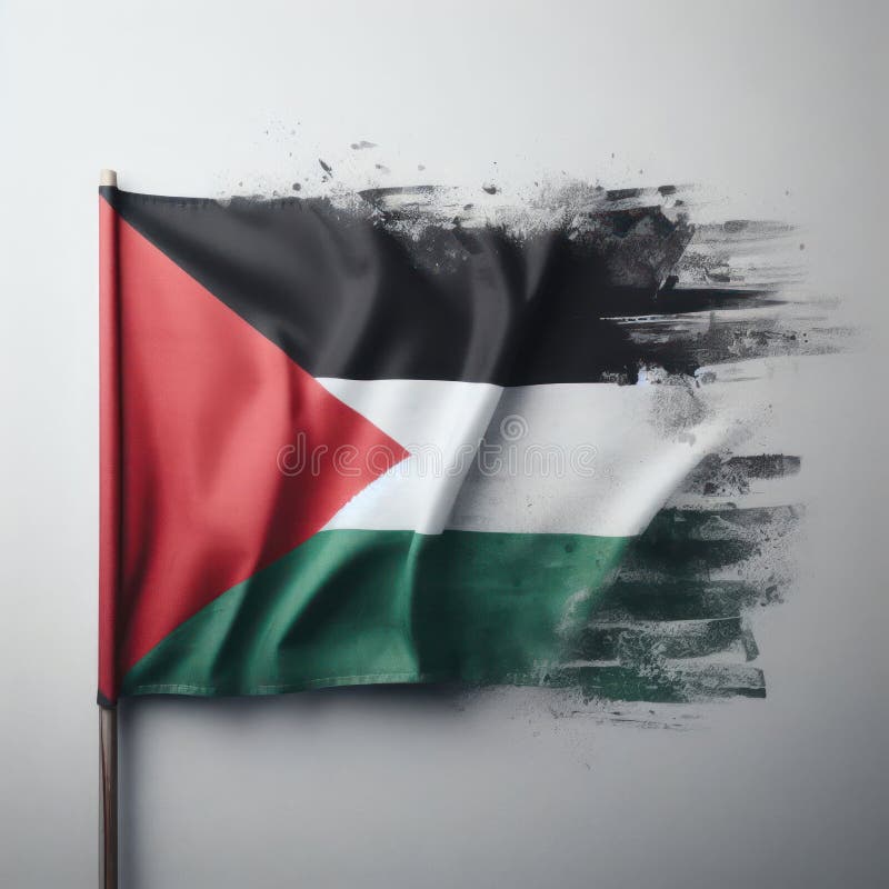 A Branching Palestinian Flag on a Blank Background. Stock Illustration ...