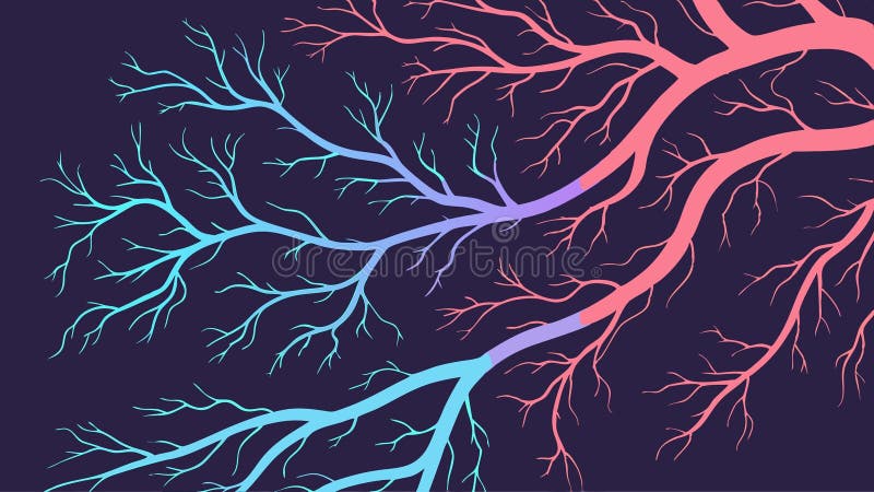 Branching Veins or Tree Roots, Organic Network Structure Vector Design ...