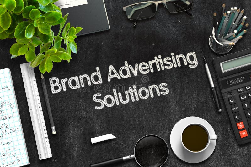 Brand Advertising Solutions Concept. 3D Render. Stock Image - Image of ...