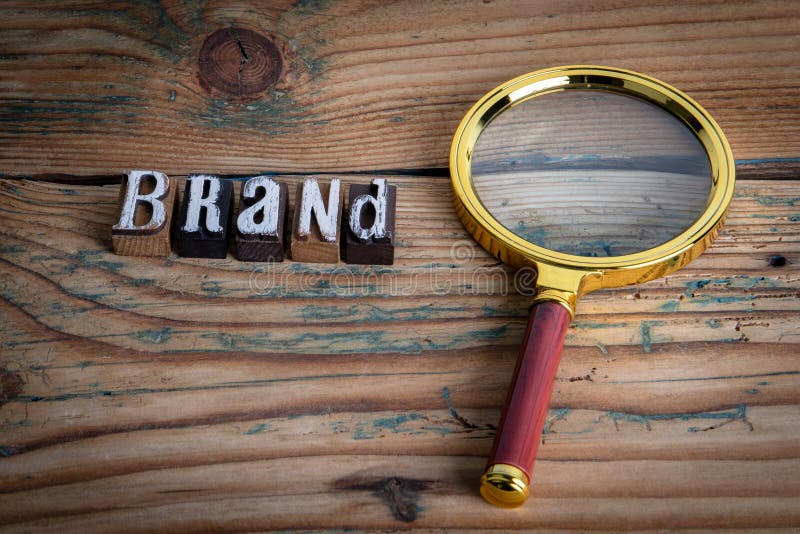 BRAND. Alphabet Letters on Wood Texture Background Stock Image - Image ...