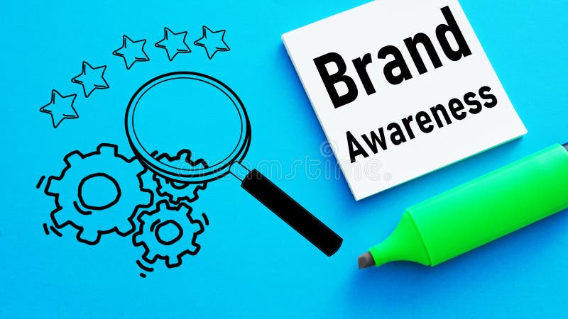 Brand Awareness is Shown Using the Text Stock Photo - Image of branding ...