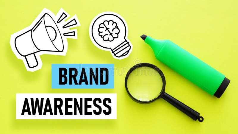 Brand Awareness is Shown Using the Text Stock Photo - Image of company ...