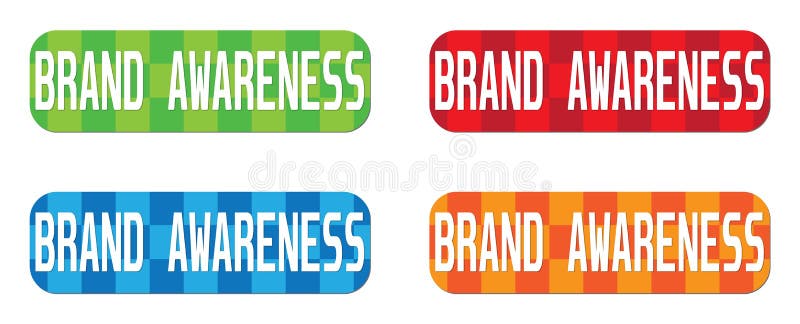 BRAND AWARENESS Text, on Rectangle, Zig Zag Pattern Stamp Sign. Stock ...