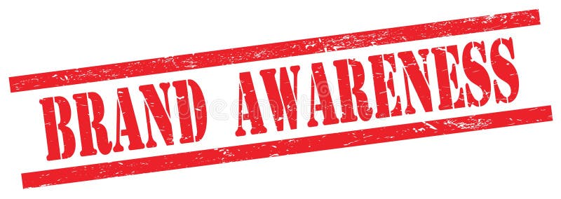 BRAND AWARENESS Text on Red Grungy Rectangle Stamp Stock Illustration ...