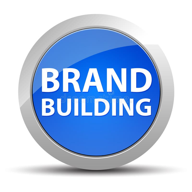 Brand Building Blue Round Button Stock Illustration - Illustration of ...