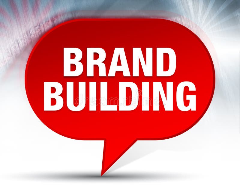Brand Building Red Bubble Background Stock Illustration - Illustration ...