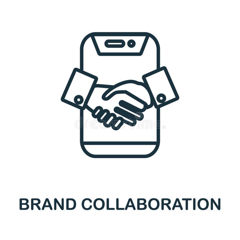 Brand Collaboration Line Icon Monochrome Simple Brand Collaboration