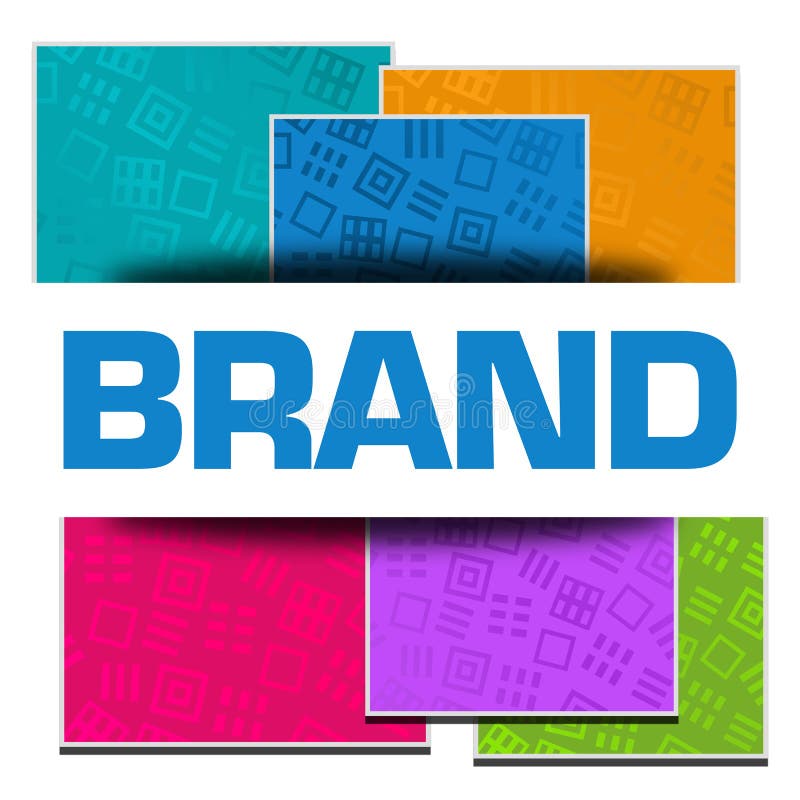 Brand Text with Symbols Blue Random Shapes Circle Stock Illustration ...