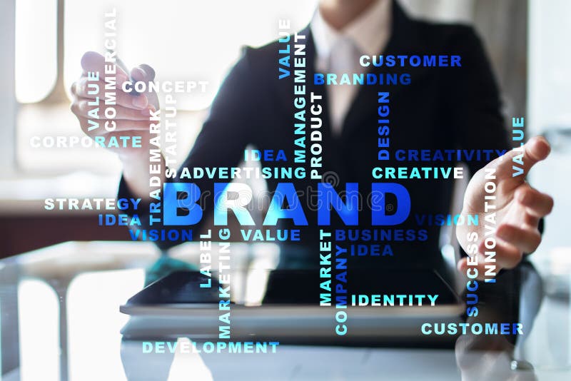 Brand Concept on the Virtual Screen. Business Concept. Words Cloud ...