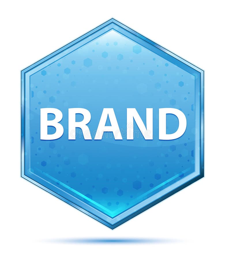 Brand Crystal Blue Hexagon Button Stock Illustration - Illustration of ...