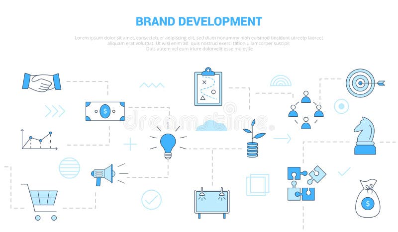 Brand Development Concept with Icon Set Template Banner with Modern ...