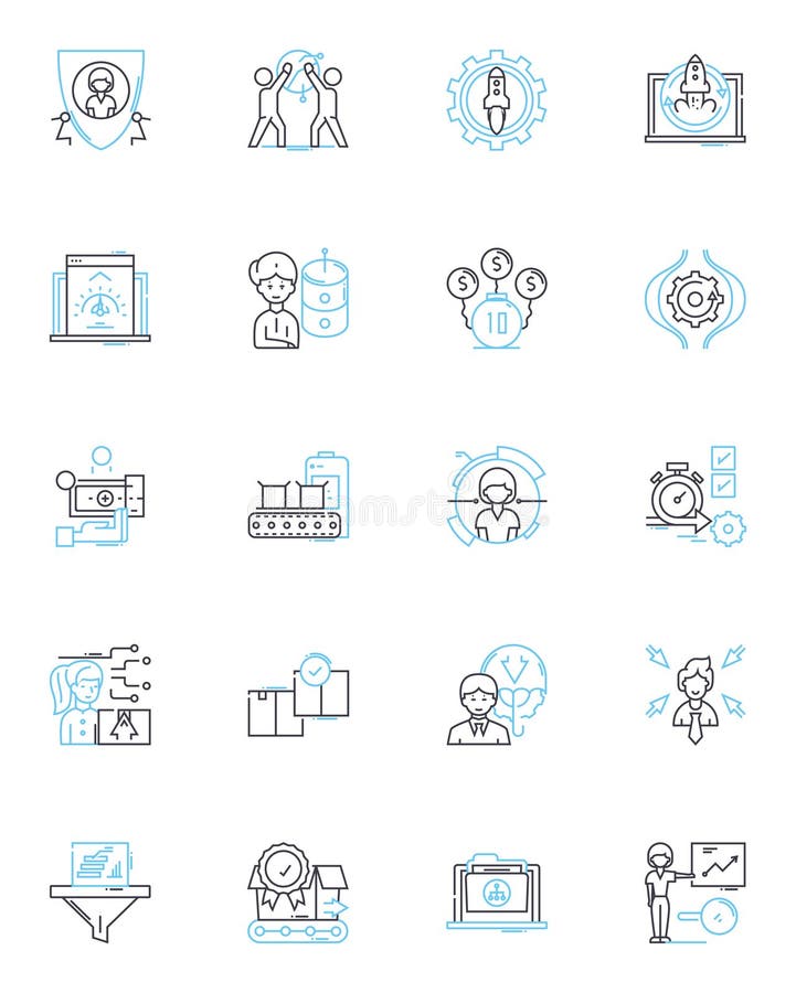 Brand Development Linear Icons Set. Identity, Strategy, Positioning ...