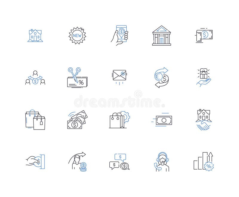 Brand Efficiency Line Icons Collection Streamlined Organized