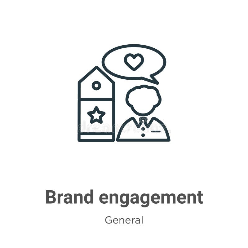 Brand Engagement Outline Vector Icon. Thin Line Black Brand Engagement ...