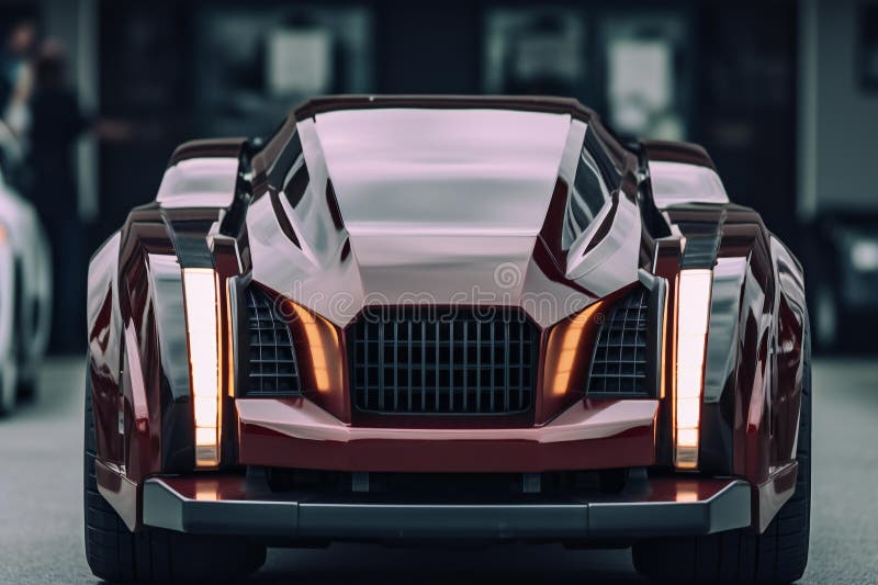 A Brand-less Generic Concept Car in a Exhibition Stock Illustration ...