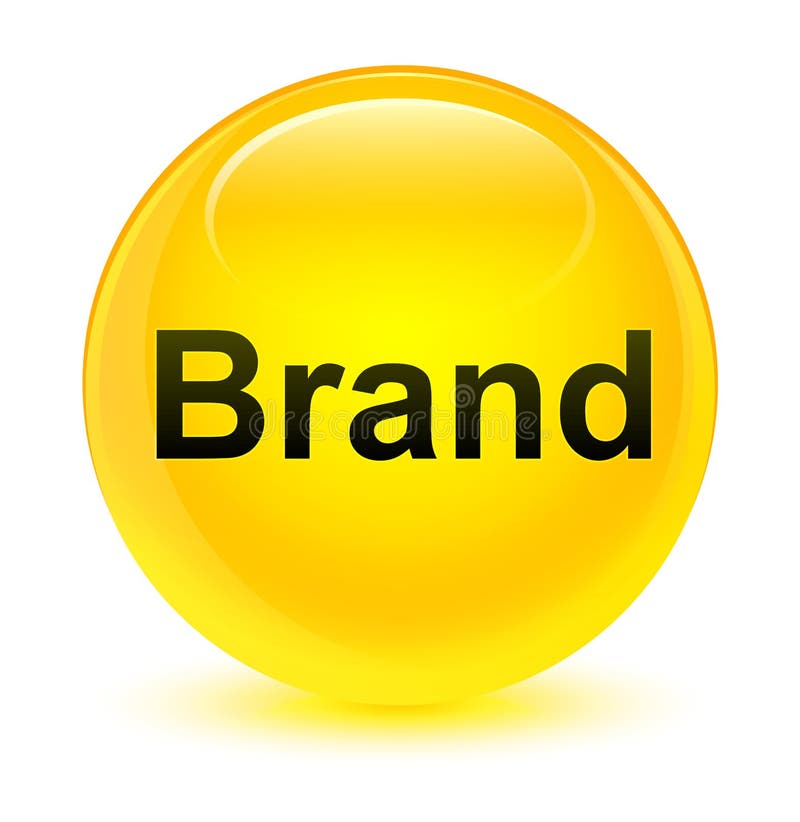 Brand Glassy Yellow Round Button Stock Illustration - Illustration of ...