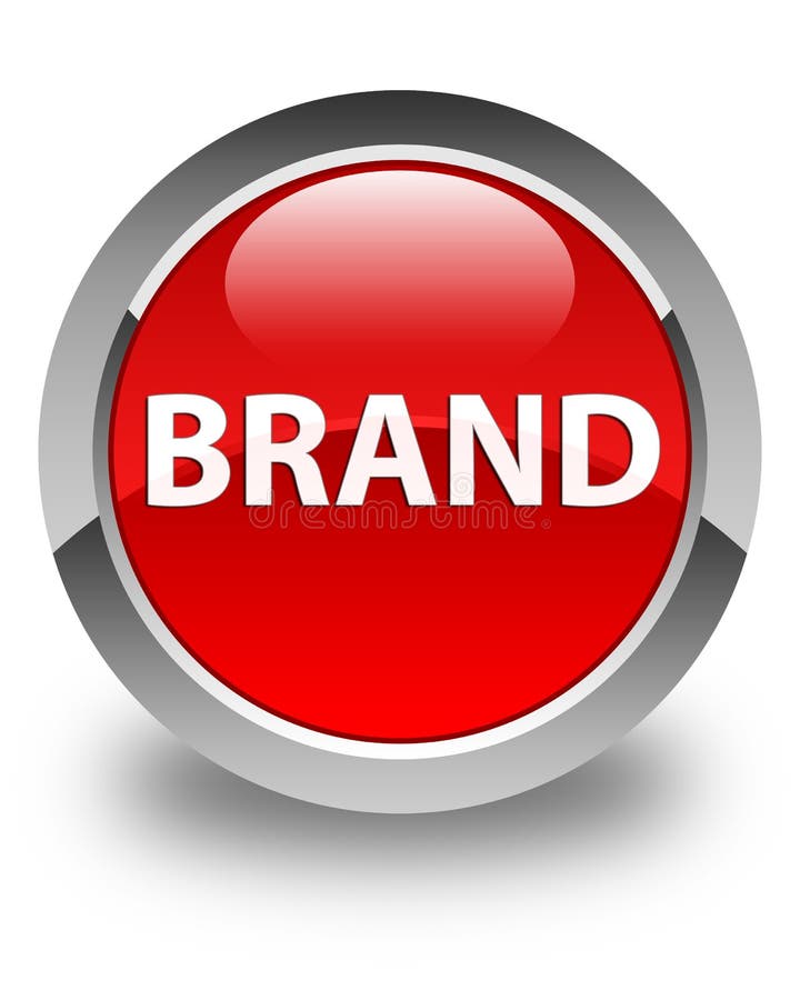Brand Glossy Red Round Button Stock Illustration - Illustration of name ...