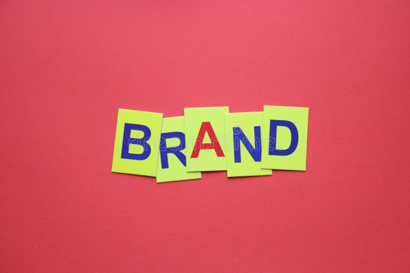 Brand Idea Multi-colored Letters Lie on the Red Table Stock Photo ...