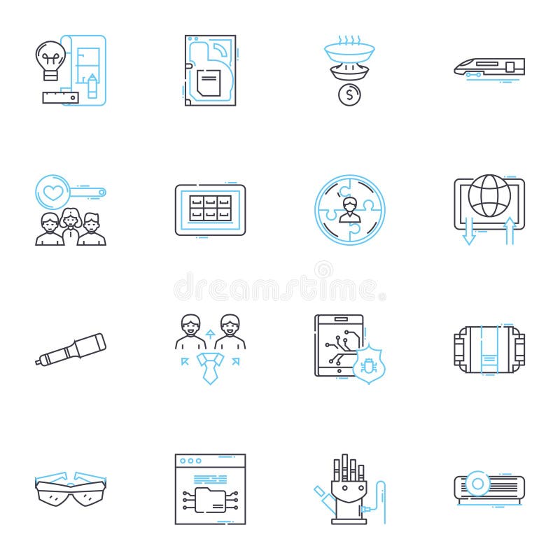 Brand Identity Linear Icons Set. Recognition, Authenticity, Consistency ...