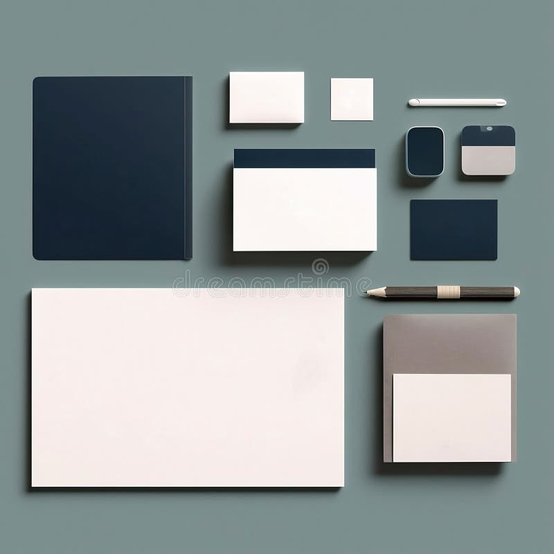 Brand Identity Mock-Up of Stationery Set Stock Illustration ...