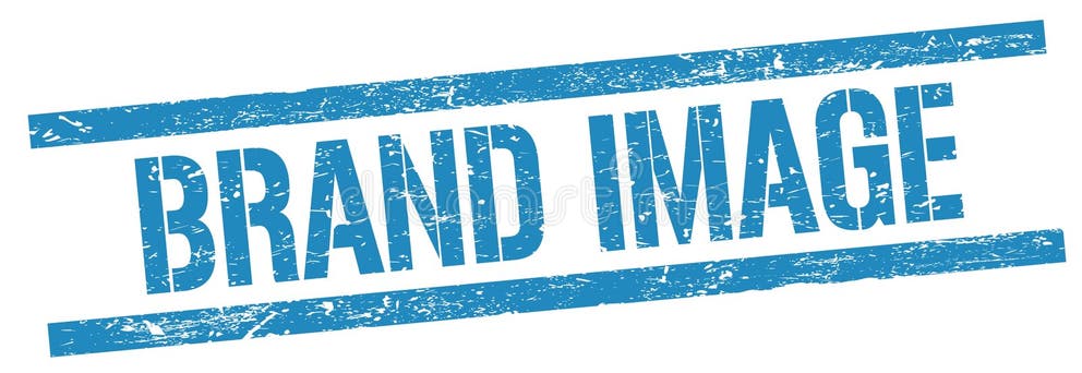 BRAND IMAGE Text on Blue Grungy Rectangle Stamp Stock Illustration ...